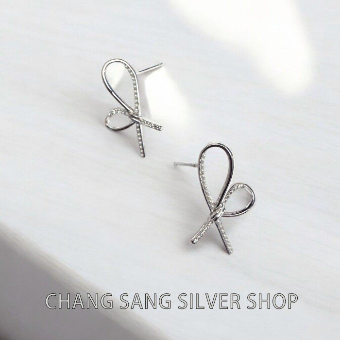 Shell & CZ (Heart + Bow) Design Earring耳環(ERA2514-01) | Chang Sang Store