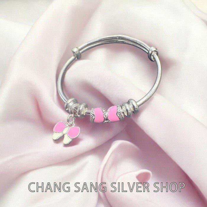 Pink & Bow Design Baby Bangle (調節式)BB手鈪(BGB0671-80-PK) | Chang Sang Store